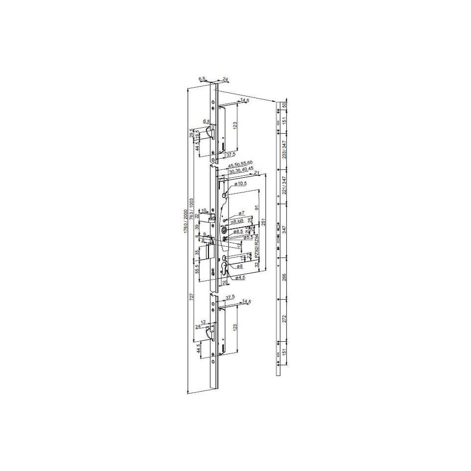 ABLOY MULTIPOINT EL467 SOLENOID 35/92 12-24DC MODULABLE - 2-SIDED ...