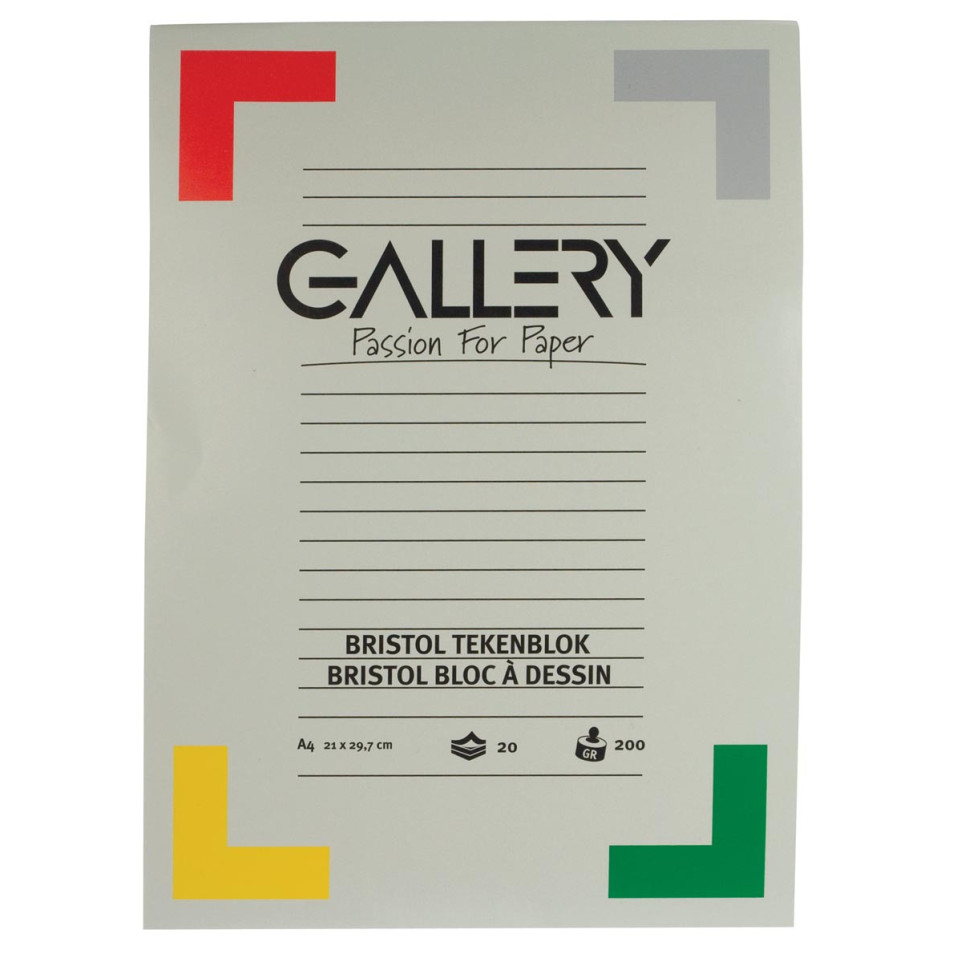 Gallery Bristol papier à dessin, 200 g, ft 21 x 29,7 cm , A4, bloc de ...