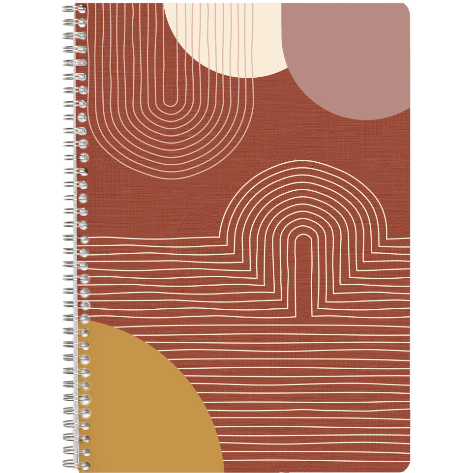 Terracotta, Wire bound notebook A4 21x29,7 cm, 74 sheets, lined and ...