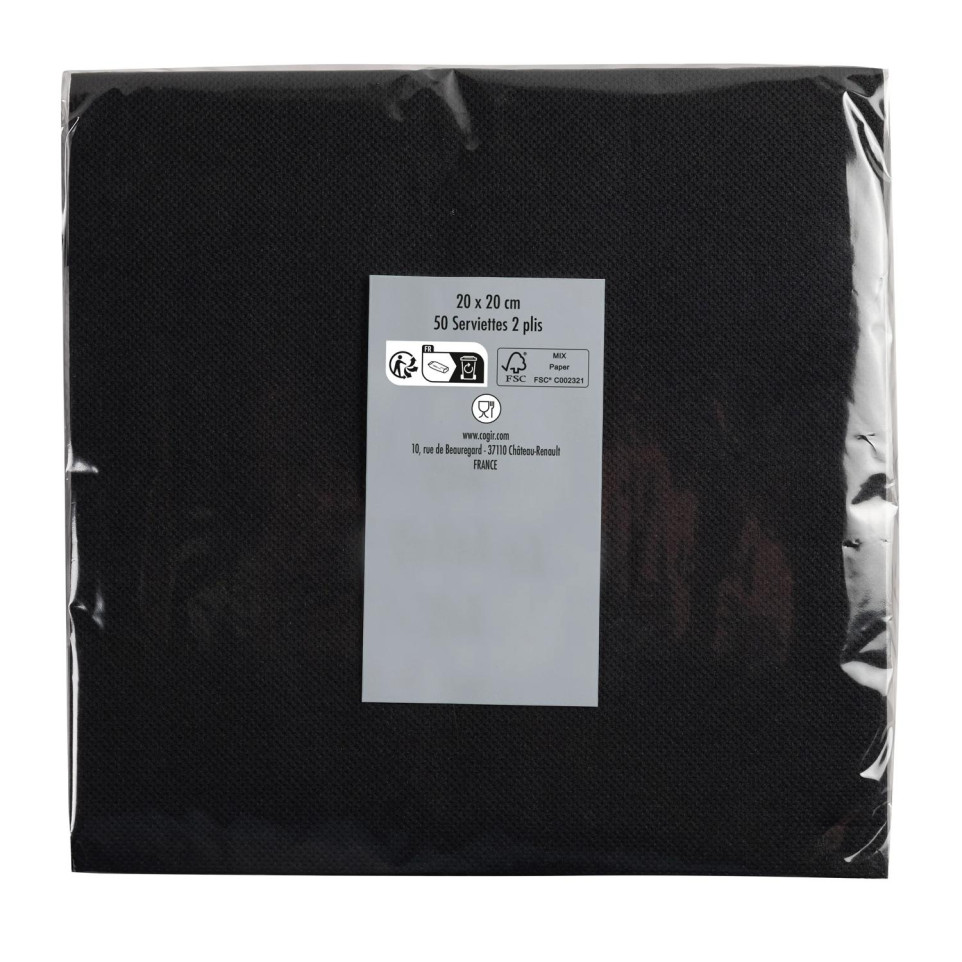 Paquet de 50 serviettes cocktail micro-gaufrées ouate 2 plis - 20x20 cm ...