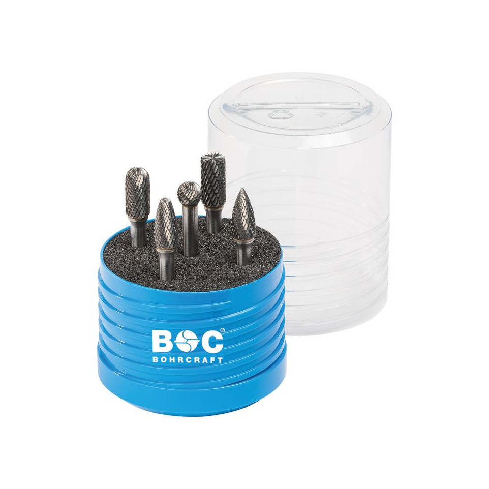 Set van 5 hardmetalen boren (6mm schacht) / pce