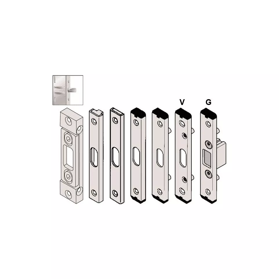 Gâche pêne-rond 2325-504 non réglable 140 x 8 x 18 x 8mm Euronut 7/8 / pce