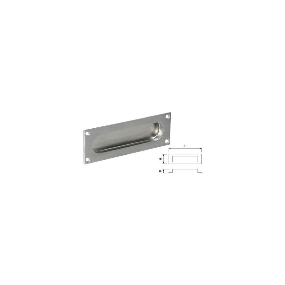 Cuvette moyen rectangle intérieur arrondi en inox / pce